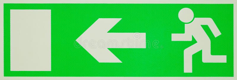 Reflective Green Colored Emergency Exit Sign Stock Illustration ...
