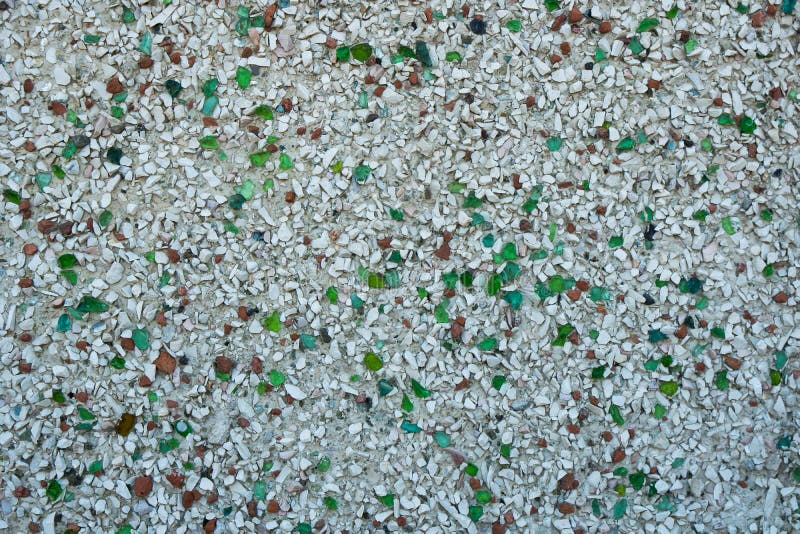 Closeup Stucco with Colorful Glass and Small Stone Wall Texture Stock ...
