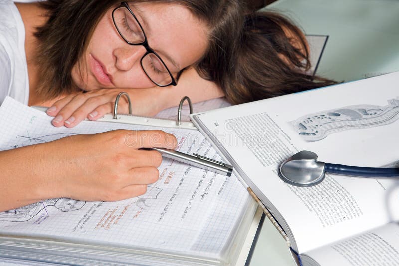 Closeup of a Student Learning for Exam Stock Photo - Image of ...