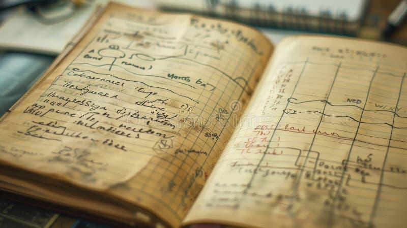 A Closeup of a Students Notebook Filled with Handwritten Notes and ...