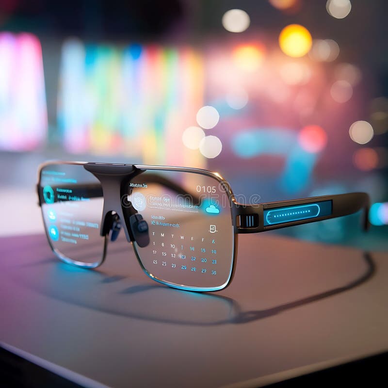 Closeup Studio Shot of Smart Glasses with Futuristic Technology and ...