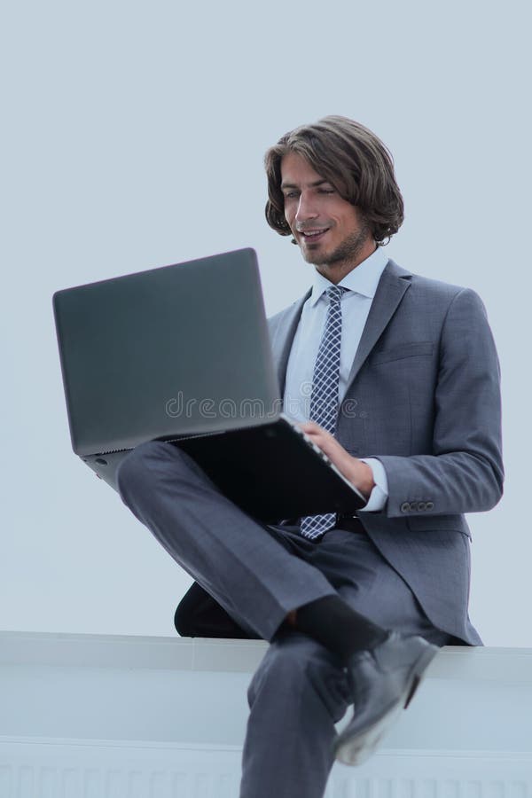 Closeup.successful Businessman Working on a Laptop Stock Photo - Image ...