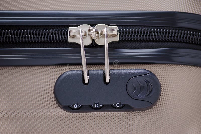 Closeup of Suitcase with Combination Lock and Zero Numbers Stock Image ...