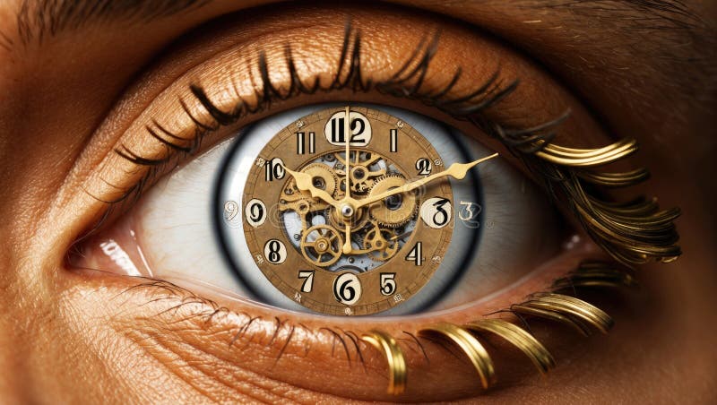 Closeup of a Surreal Image of an Old Clock with Numbers and Golden ...