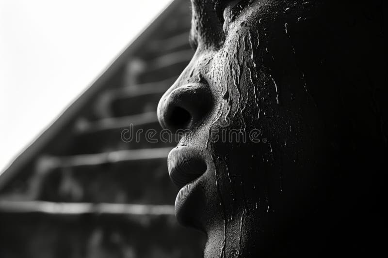 Closeup of Sweatdripping Face Ascending Stairs Stock Photo - Image of ...