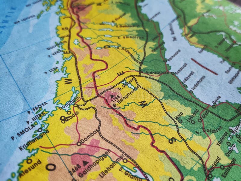 Sweden Country Map and Major Cities Around it on Physical Map Stock ...