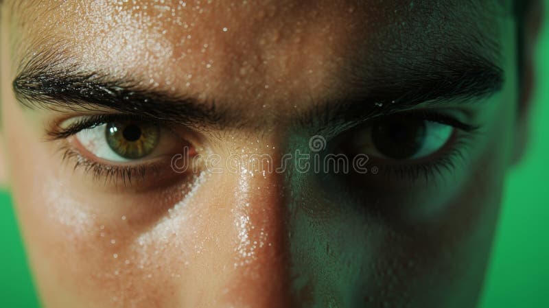 A Closeup of a Swimmers Intense Eyes Hinting at Competition Stock Image ...