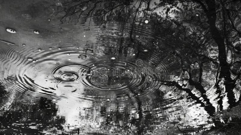 A Closeup of Swirling Patterns in a Puddle Creating an Abstract and ...
