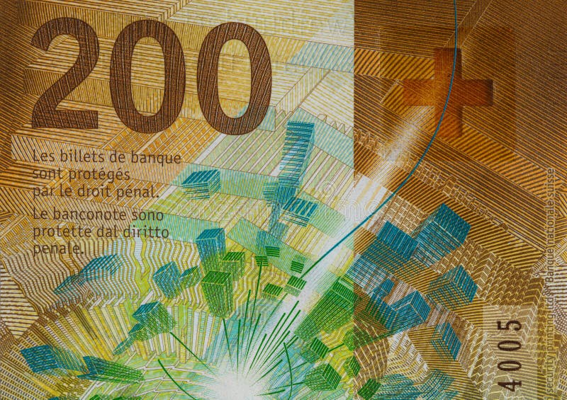 Closeup of 200 Swiss Franc Banknote Stock Image - Image of cash ...