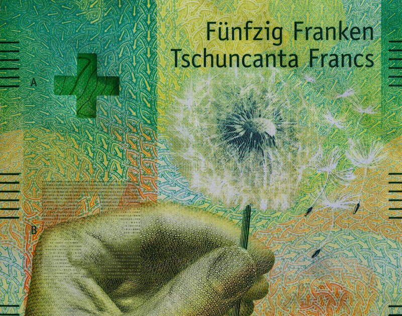 Closeup of 50 Swiss Franc Banknote Stock Image - Image of security ...