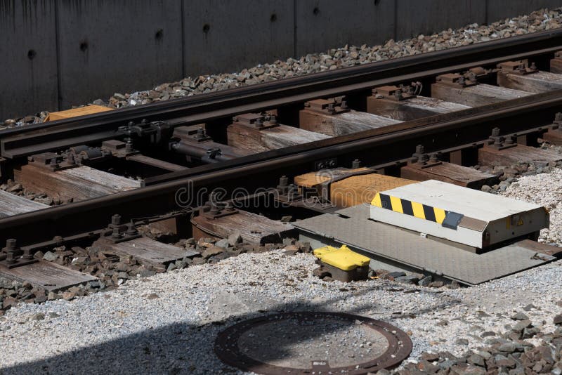 Closeup Switch Railway Direction Change Electric Remote Stock Image ...