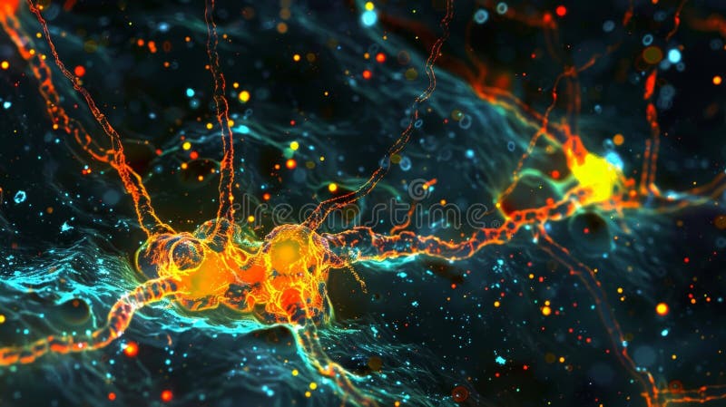 A Closeup of a Synapse with Misshapen and Damaged Structures Indicative ...