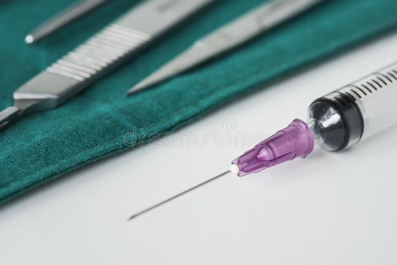 Closeup of Syringe with a Needle Stock Image - Image of needle ...