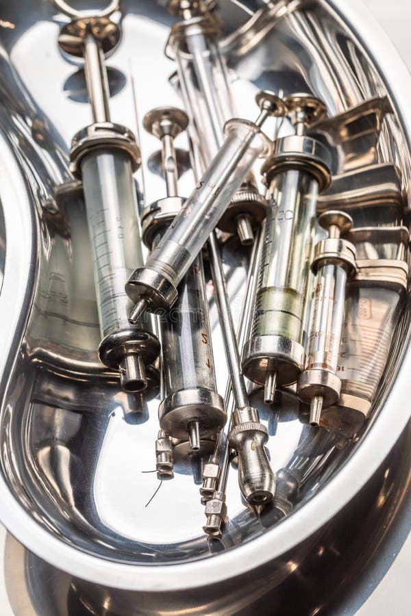 Closeup of Syringes with a Needle Prepared for Blood Test Stock Image ...