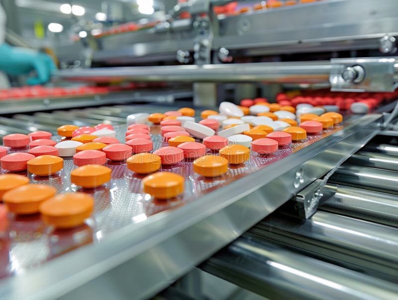 A Closeup of a Tablet Coating Process Showing the Final Steps in Solid ...