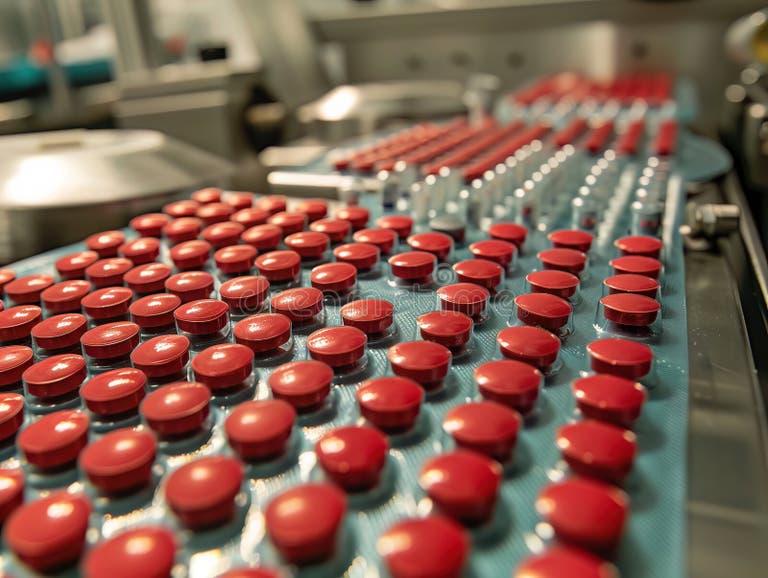 A Closeup of a Tablet Coating Process Showing the Final Steps in Solid ...