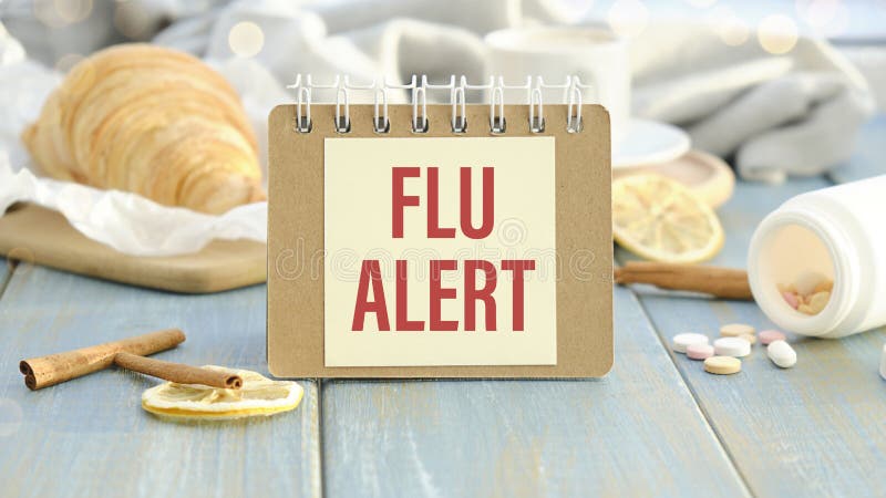 Closeup of a Tablet Computer with the Text Flu Alert in Its Screen on ...