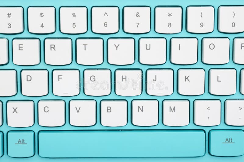 White Lit Keyboard Surrounded by Various Modern Wireless Gadgets Stock ...