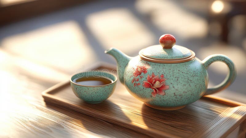 Teapot Depth Field Blurs Background Effect Stock Illustration ...