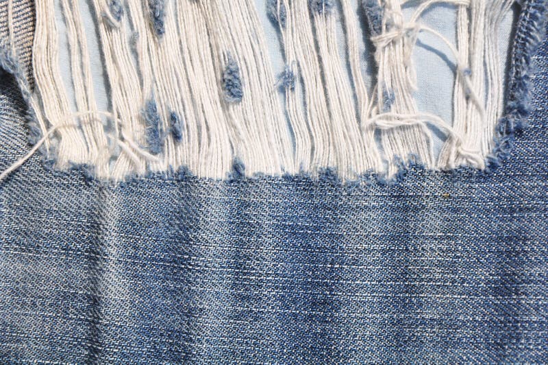 Closeup of Tear in Old Jeans. Stock Image - Image of material, backdrop ...