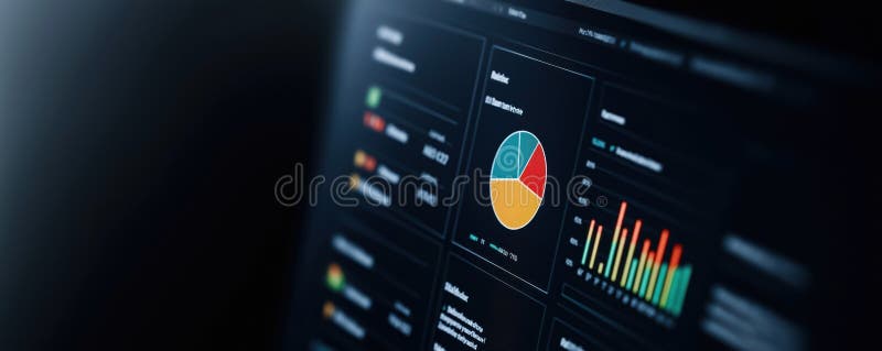 Closeup Tech Dashboard Displays Marketing Metrics. Conversion Rates ...