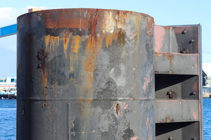 Closeup of a Technical Installation of a Vessel in a Port Stock Photo ...