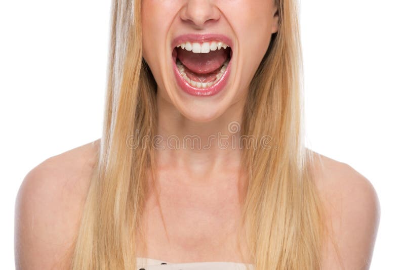 Portret of screaming woman stock image. Image of closeup - 6177791