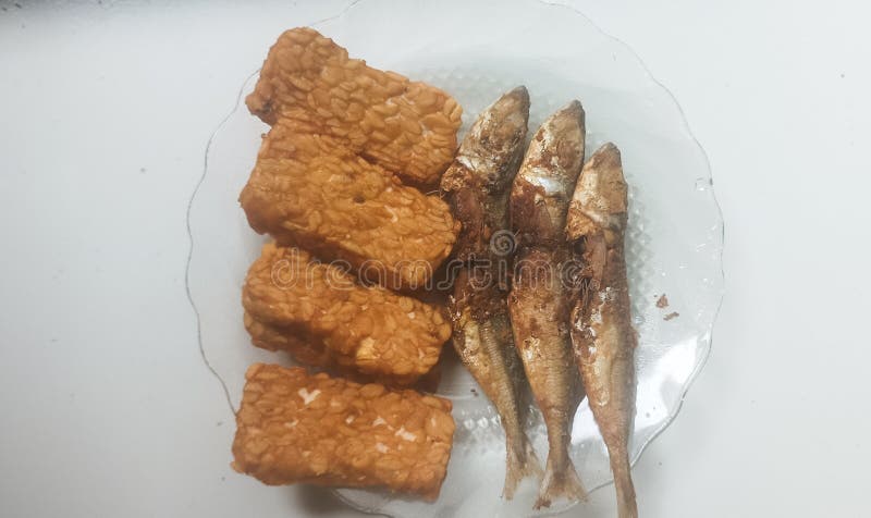 CloseUp Tempeh and Salted Fish Stock Photo - Image of closeup, fish ...