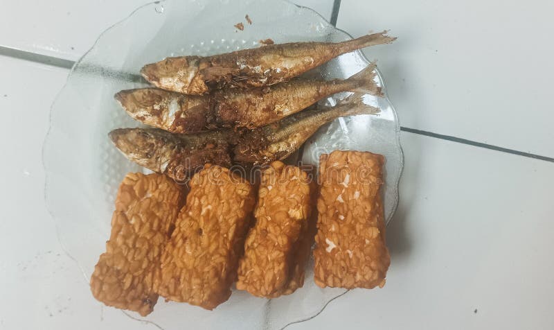 CloseUp Tempeh and Salted Fish Stock Photo - Image of dessert, fish ...