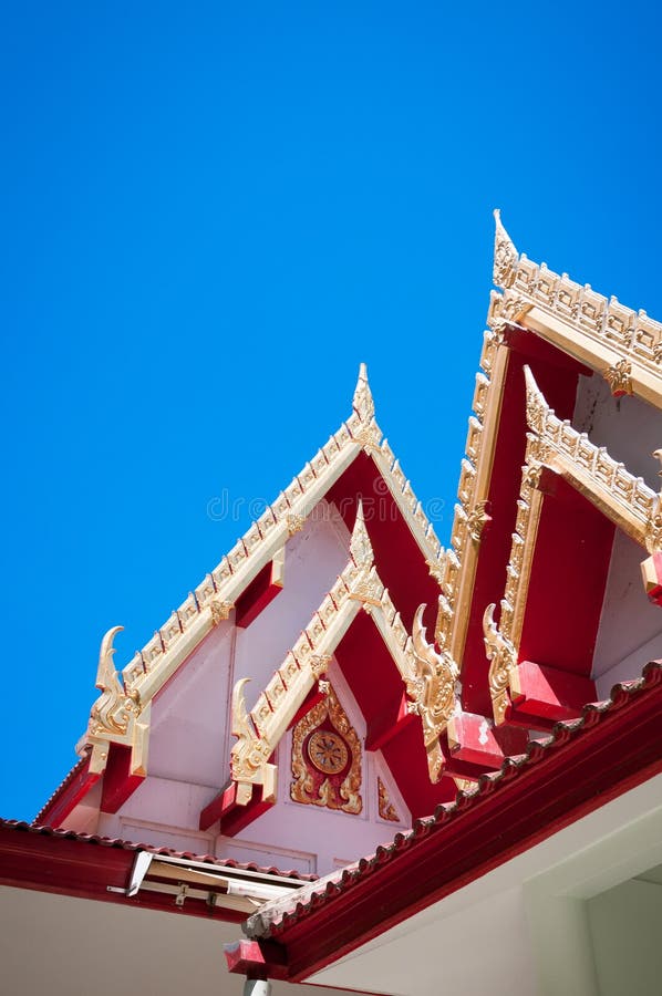 Closeup of temple roof stock photo. Image of decoration - 46260956