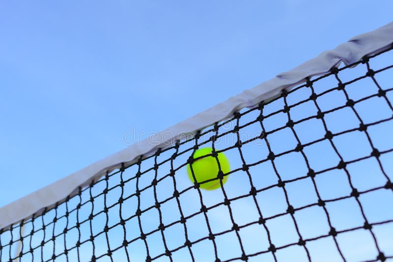 Closeup Tennis Net and Ball Stock Photo - Image of cloud, activity ...