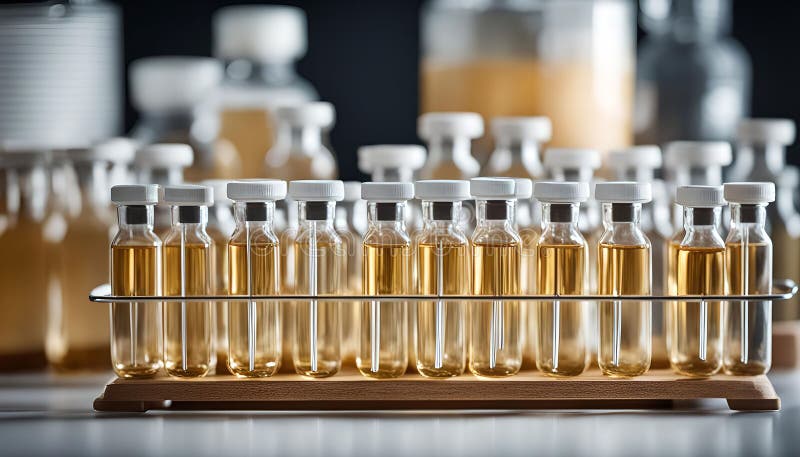 Closeup of Test Tubes in a Laboratory Setting Stock Illustration ...