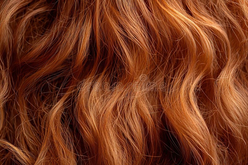 Closeup Texture of Beautiful Natural Ginger Wavy Hair Stock ...