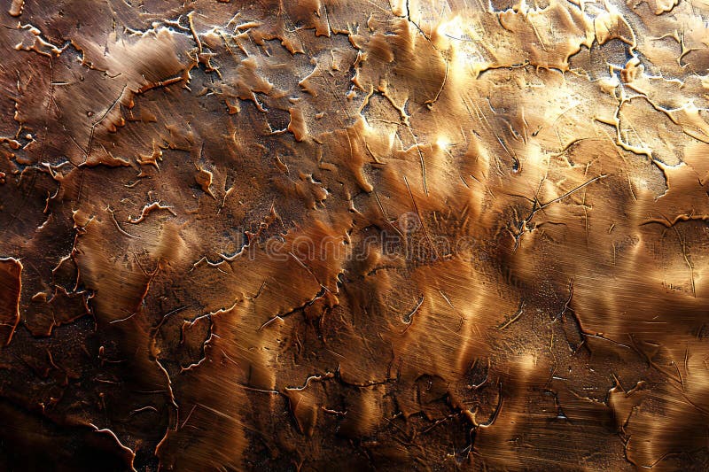 A Closeup of the Texture of Brushed Copper, Showcasing Its Shiny ...