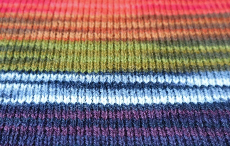 Texture of Colorful Striped Alpaca Knitted Wool Fabric in Horizontal ...