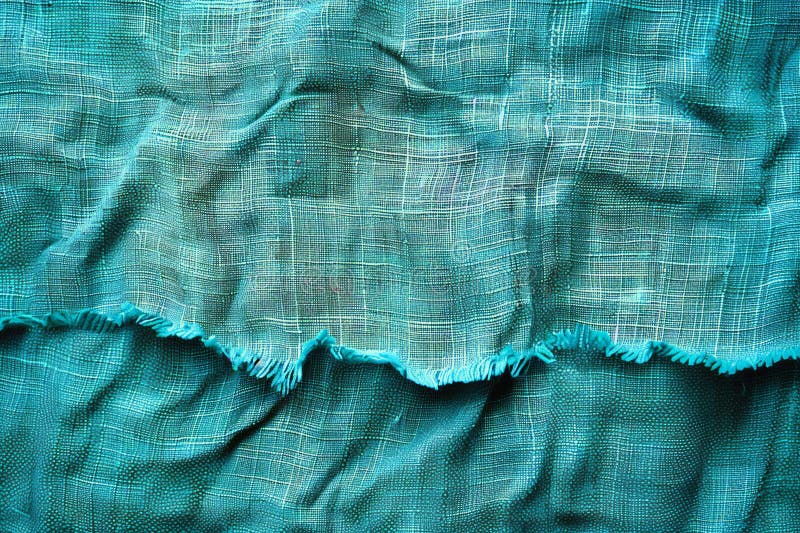 Closeup of the Texture and Pattern on Turquoise Green Cotton Fabric ...