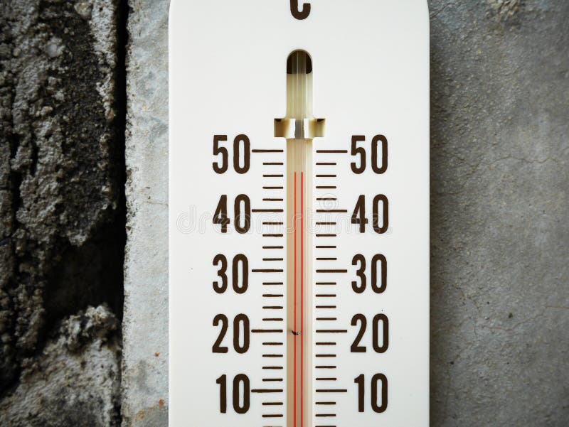 Closeup Thermometer Showing Temperature in Degrees Celsius Stock Photo ...