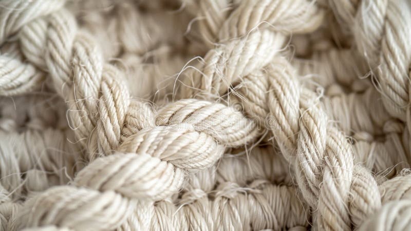 Closeup of Thick White Rope Forming Intricate Woven Pattern Stock Image ...