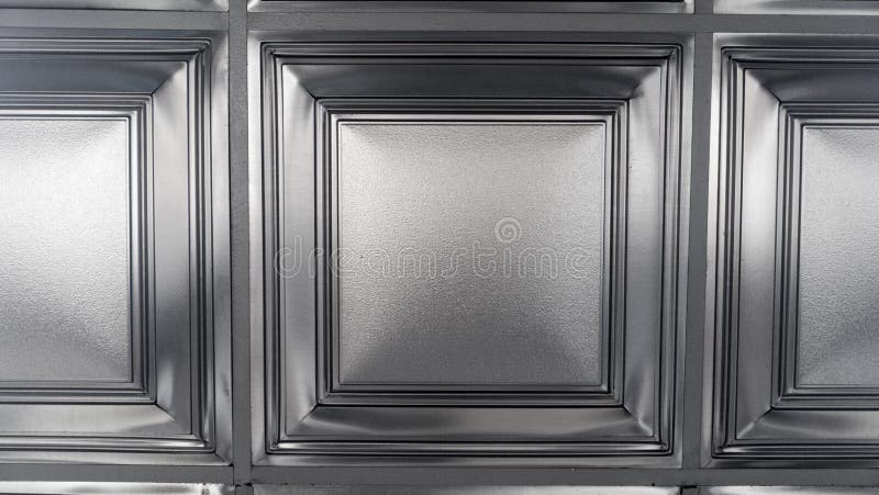 Colse Up of Silver Grey Ceiling Square Tile Stock Photo - Image of ...