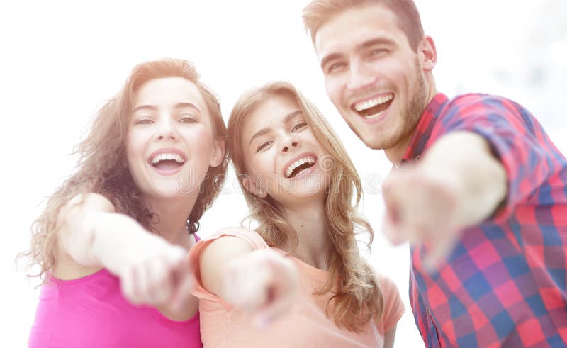 Closeup of Three Young People Showing Hands Forward Stock Image - Image ...