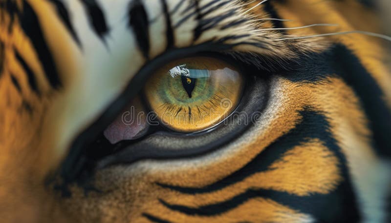 Closeup of Tiger Eye. Macro of Animal Eye Stock Illustration ...