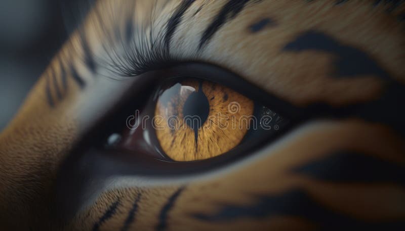 Closeup of Tiger Eye. Macro of Animal Eye Stock Illustration ...