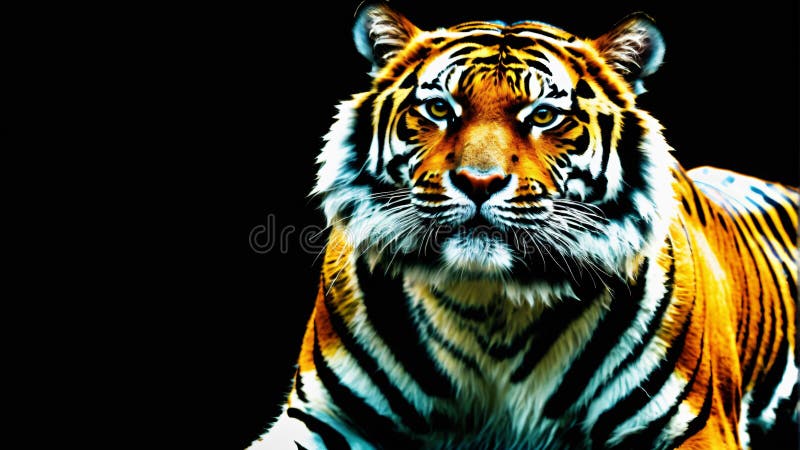 Closeup of a Tiger on Isolated Background. Highly Detailed Illustration ...