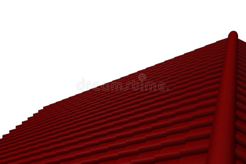 Closeup Tiled Roof 3d Rendering Stock Illustration - Illustration of ...