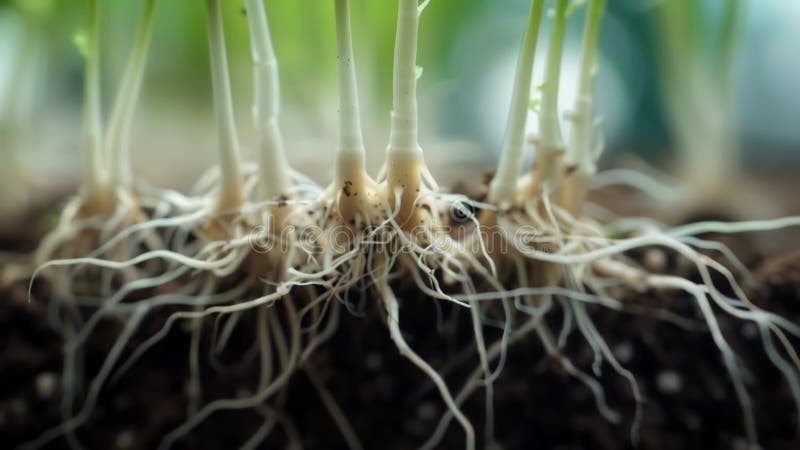 A Closeup of Tiny Root Hairs Reaching Deep into the Soil Displaying the ...