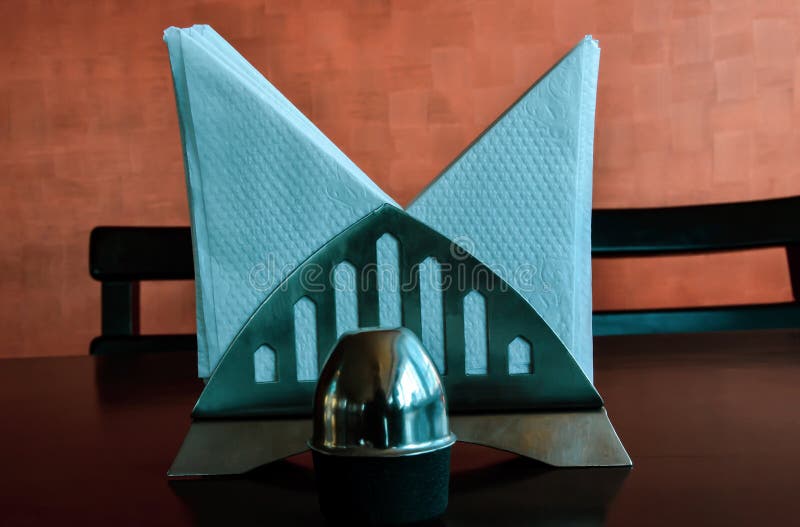 Closeup of a Tissue Box Stand, Tissues and Salt Jar on a Table Stock ...