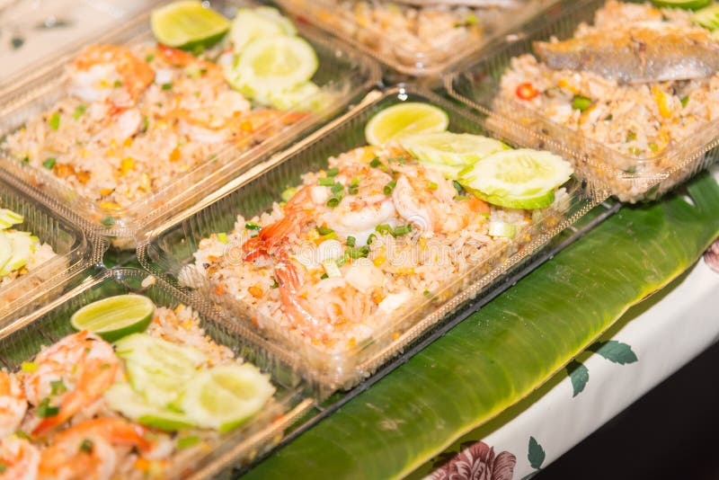 Shrimp Fried Rice in Box Set for Take Home Editorial Photo - Image of ...