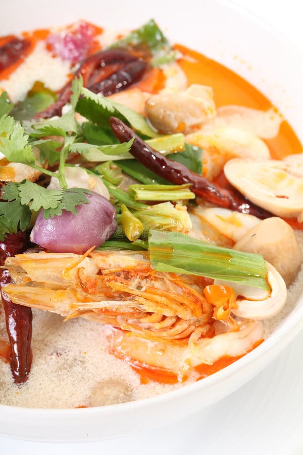 Closeup of Tom Yum Soup Thai Spicy Stock Image - Image of cook, dinner ...