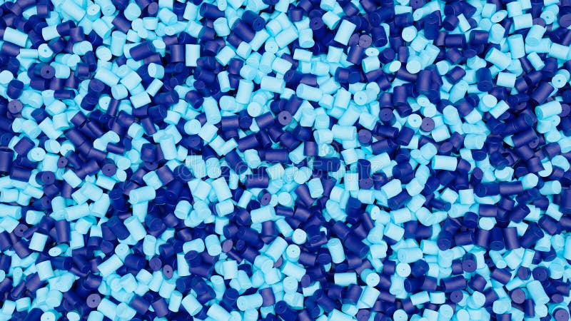 Closeup Top View of Blue and Dark Blue Plastic Polypropylene Granules ...