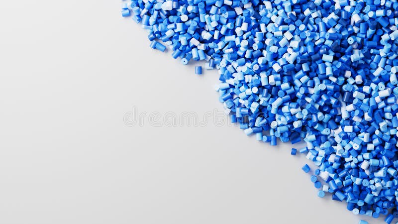 Closeup Top View on Blue and Light Blue Plastic Polypropylene Granules ...